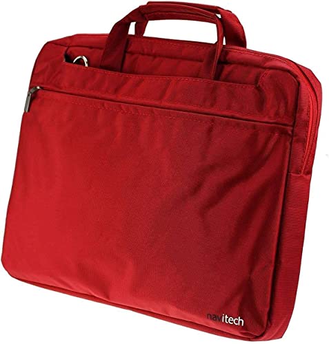 Navitech Red Sleek Water Resistant Laptop Bag - Compatible with Dynabook Portégé X40L-K 14" Laptop
