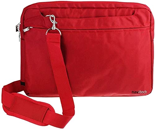 Navitech Red Sleek Water Resistant Laptop Bag - Compatible with Dynabook Portégé X40L-K 14" Laptop