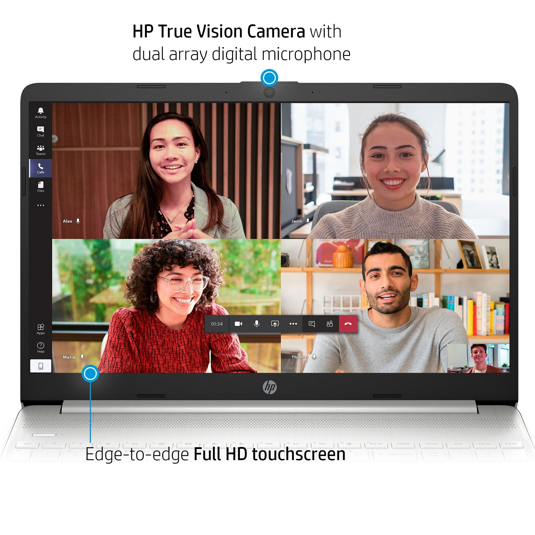 HP 15 15.6" Touchscreen FHD Laptop Computer, 12th Gen Intel 10-Core i7-1255U, 64GB DDR4 RAM, 4TB PCIe SSD, 802.11AC WiFi, Bluetooth, Natural Silver, Windows 11 Home S, BROAG 64GB Flash Stylus