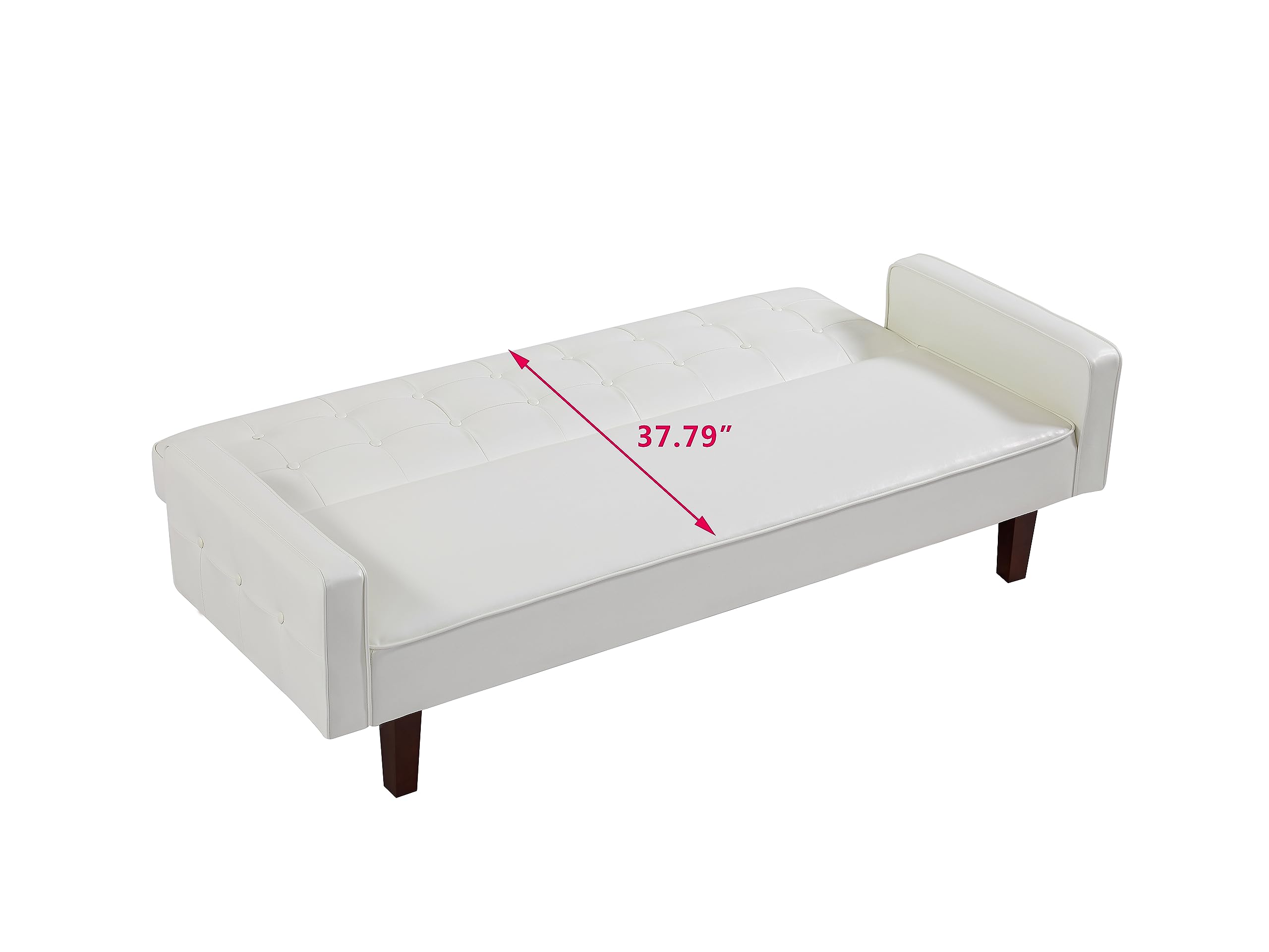 Button Tufted Convertible Futon Sofa Bed,Foldable Reversible Loveseat Sleeper Couch w/Adjustable Backrest,Comfy Small Sofabed Daybed Guest Bed for Studio, Apartment, Office,Compact Living Room
