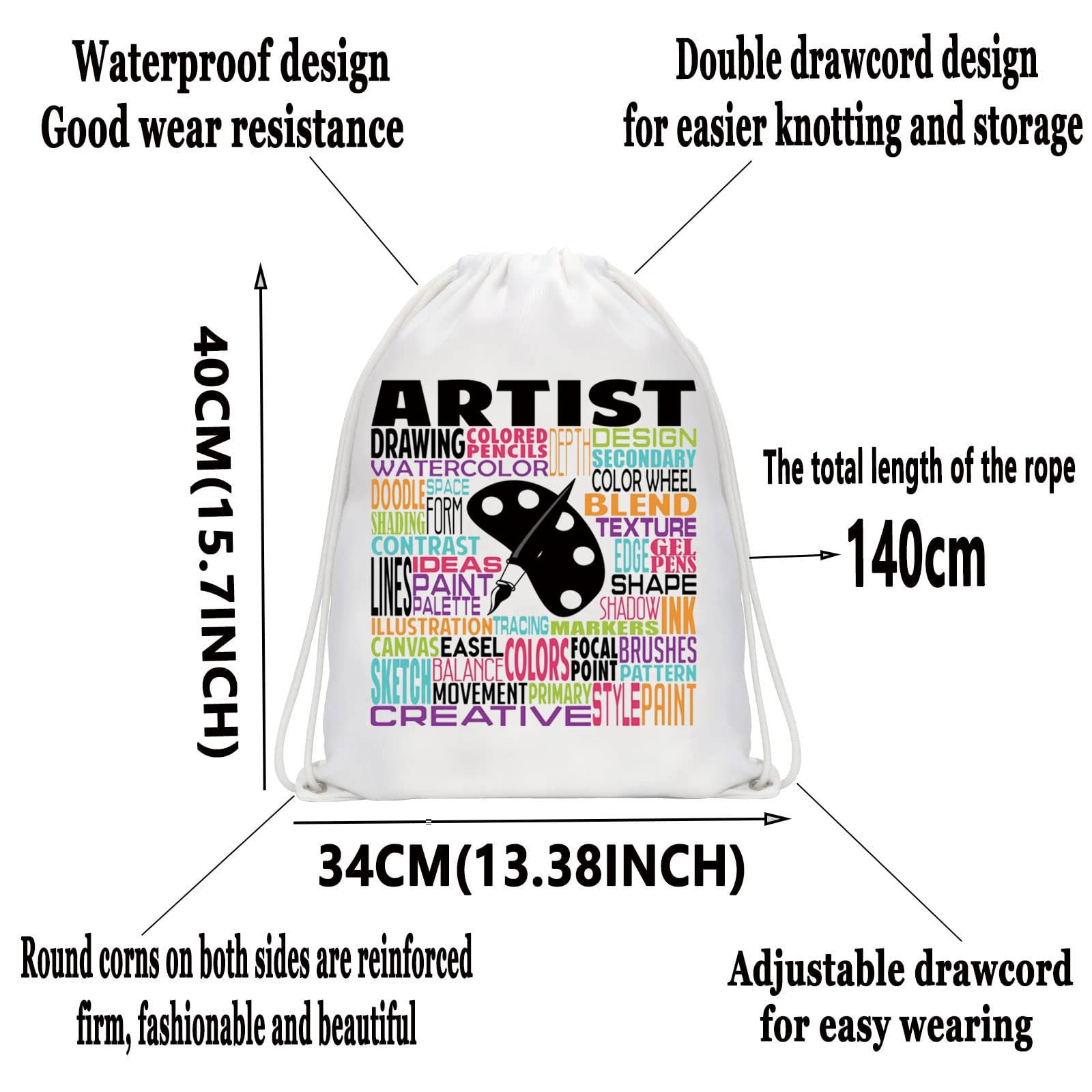 LEVLO Artist Canvas Tote Bag Gift For Art Teacher Artistic Shoulder Bag For Art Student Grad (Artist DB)