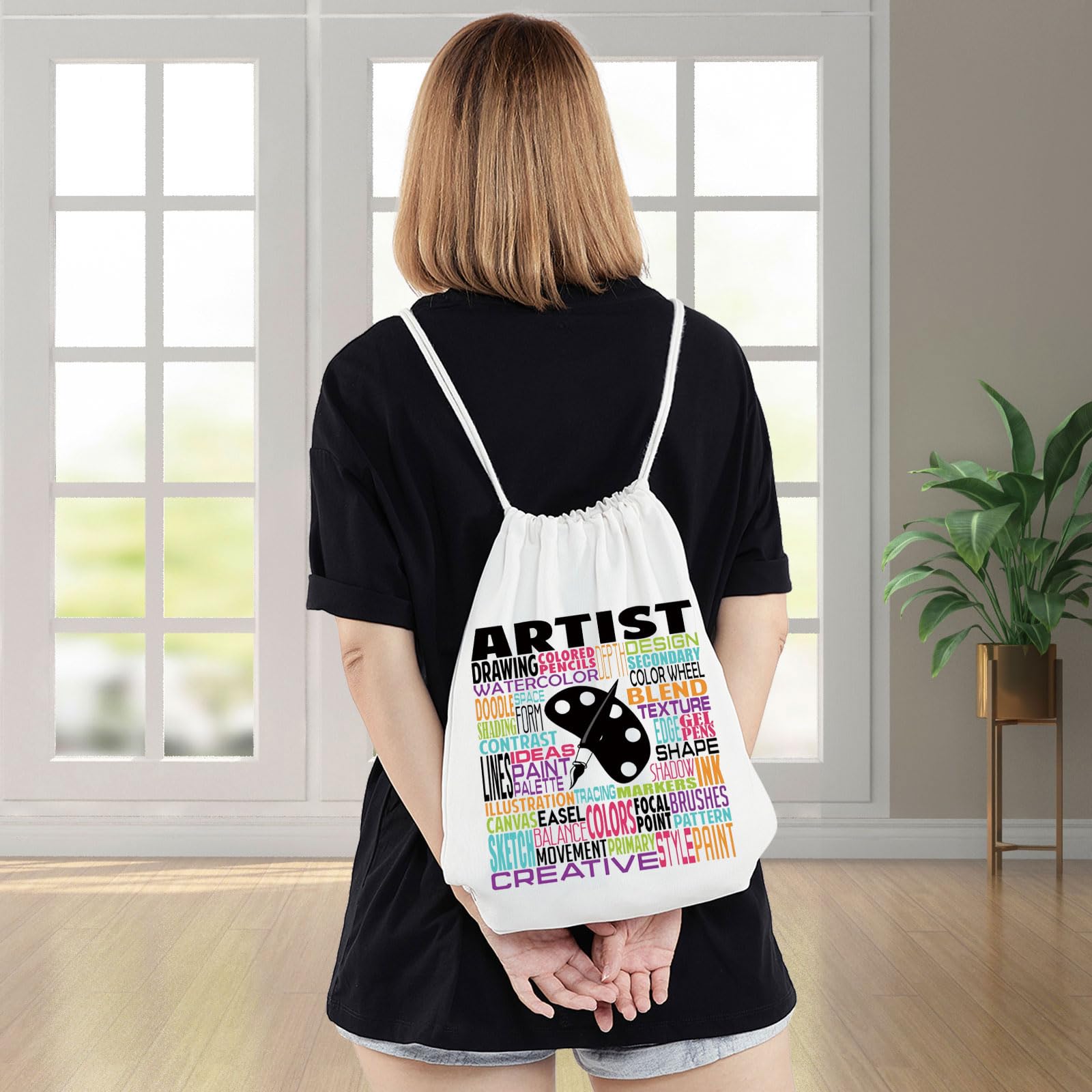 LEVLO Artist Canvas Tote Bag Gift For Art Teacher Artistic Shoulder Bag For Art Student Grad (Artist DB)