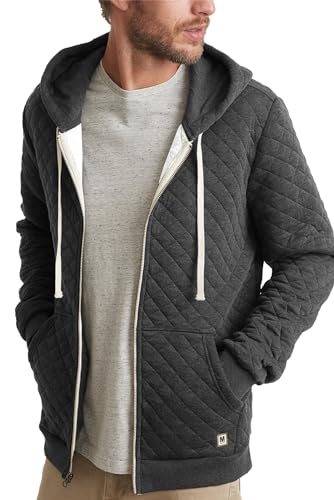 JMIERR Mens Hoodie Sweatshirt Casual Long Sleeve Full Zip Jacket with Pockets Quilted Hoodies for Men,US 43(L),A Grey