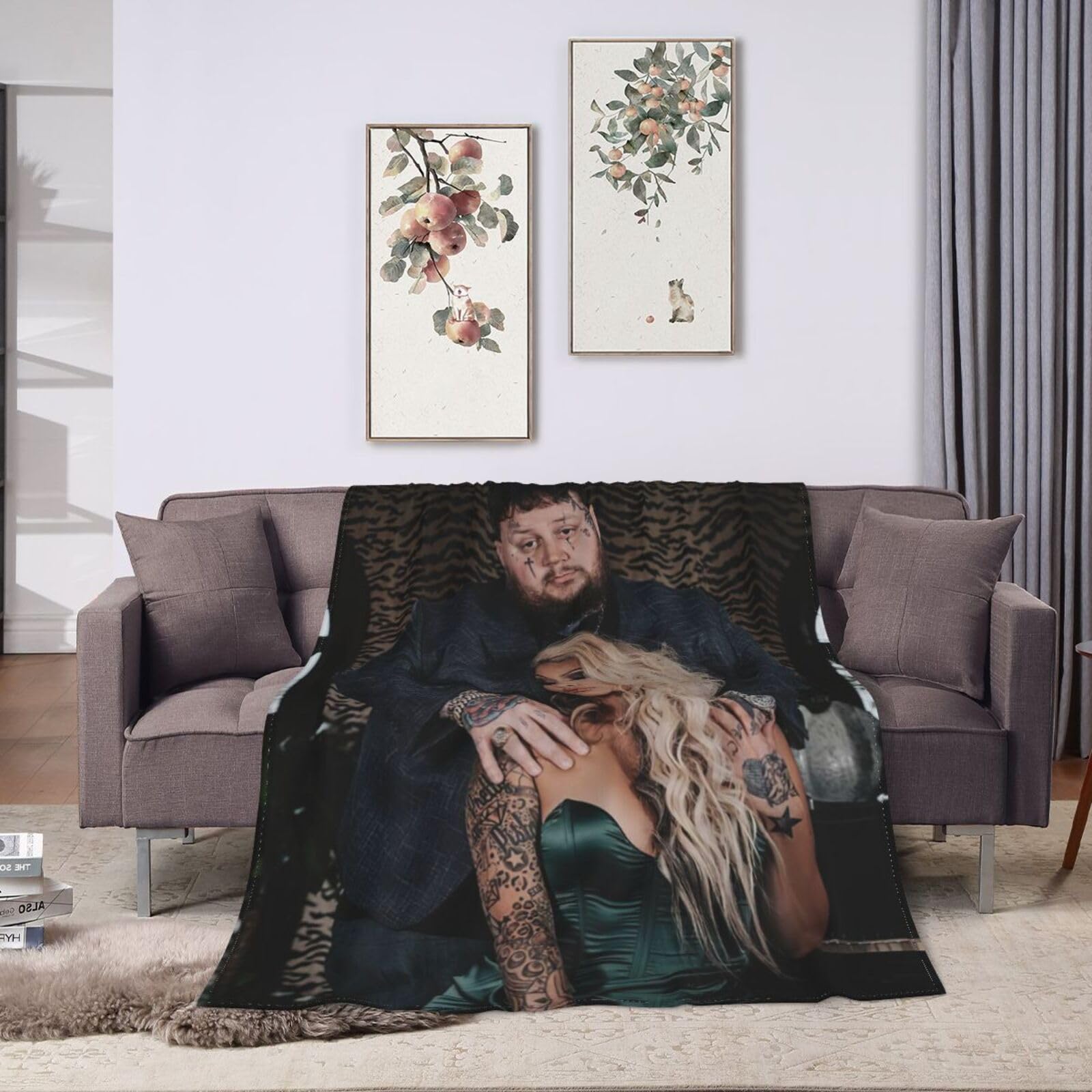Jellys Music Rolls Blanket Flannel Fleece Blanket Ultra Soft Lightweight Throw Blanket for Bed Couch Living Room 50"x40"