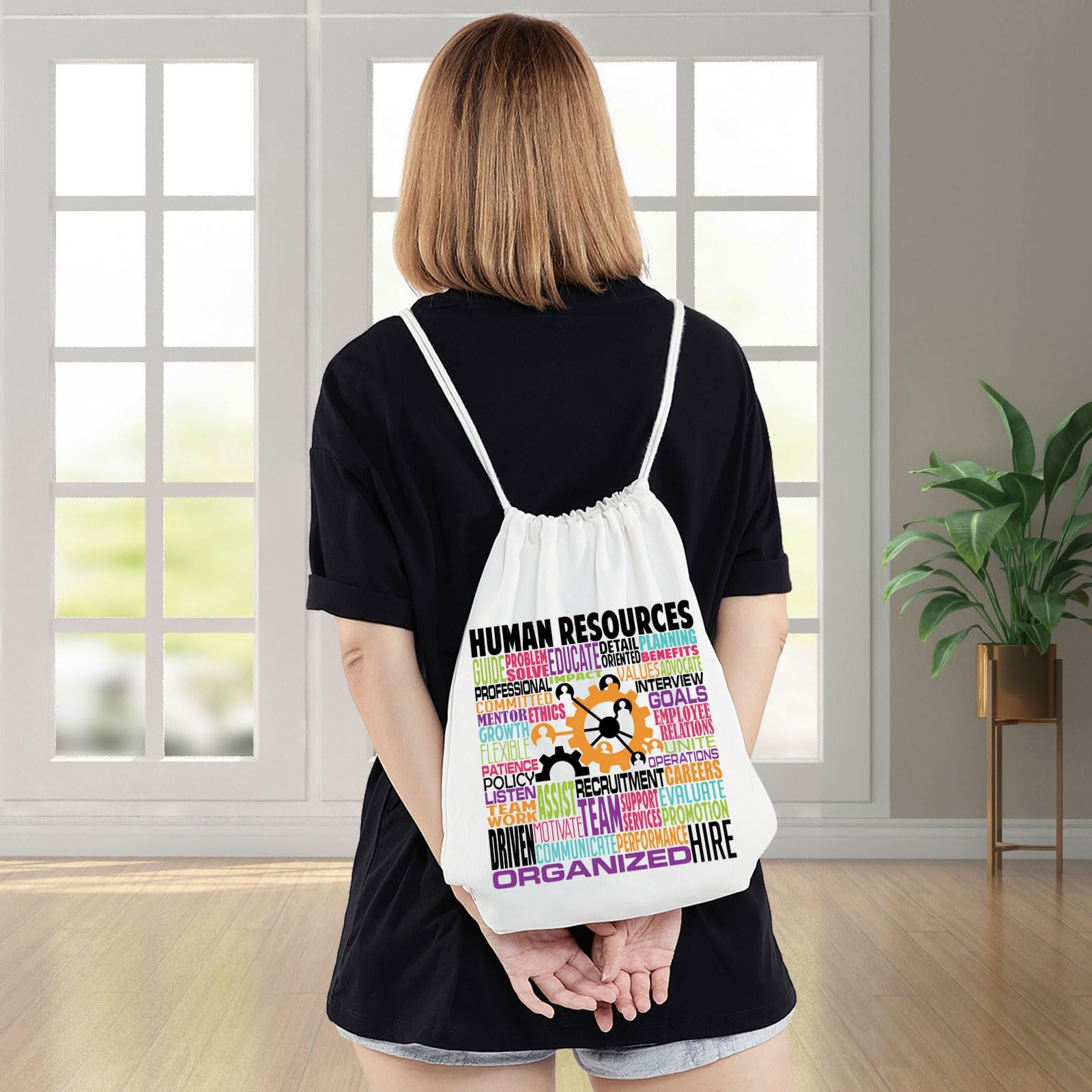 LEVLO Human Resources Canvas Tote Bag HR Gifts Recruiter Shoulder Bag For Human Resources Office Coworker (Human Resources DB)