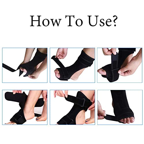 Foot Drop Brace, Adjustable Fasciitis Night Splints, Foot Drop Orthosis Ankle Corrector Brace Support Protection Correction Splint Right Or Left Drop Foot Brace Plantar Fasciitis Splint