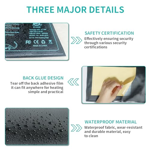 GOLOPET Reptile Heating Pad- 6X8 Inch 8W Heating Pad for Reptile Tank(10-20gal),Warmer Reptile Heat Mat for Hermit Crab, Turtles, Lizards, Frogs, and Other Reptiles
