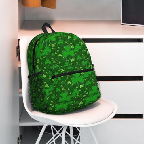 ENVEED Background St Patrick'S Day Glitter Ultra-Light,Comfortable,And Portable Casual Backpack For Camping,Hiking,And Daily Use