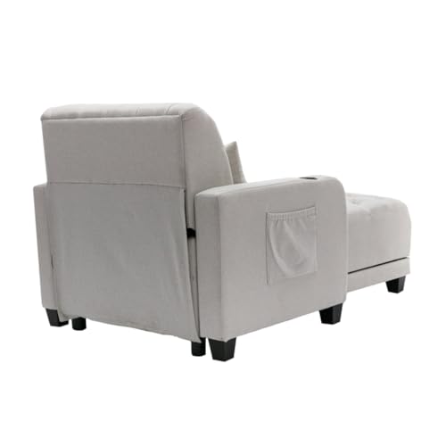 HNTHY Living Room Leisure Sofa with Side Storage Pockets and Wooden Legs, Suitable for Living Rooms and Balconies