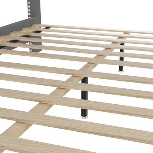 Queen Size Velvet Upholstered Platform Bed Frame with Vertical Channel Tufted Headboard, Soft Velvet Platform Bed with Solid Wood Slat Support for Bedroom Boys Girls Adults Teens, Noise Free, Black
