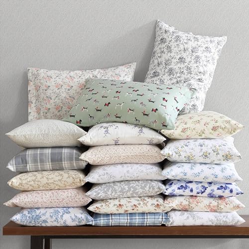 Laura Ashley - Full Sheet Set, Cotton Flannel Bedding, Brushed for Extra Softness & Comfort (Le Fleur Orange, Full)