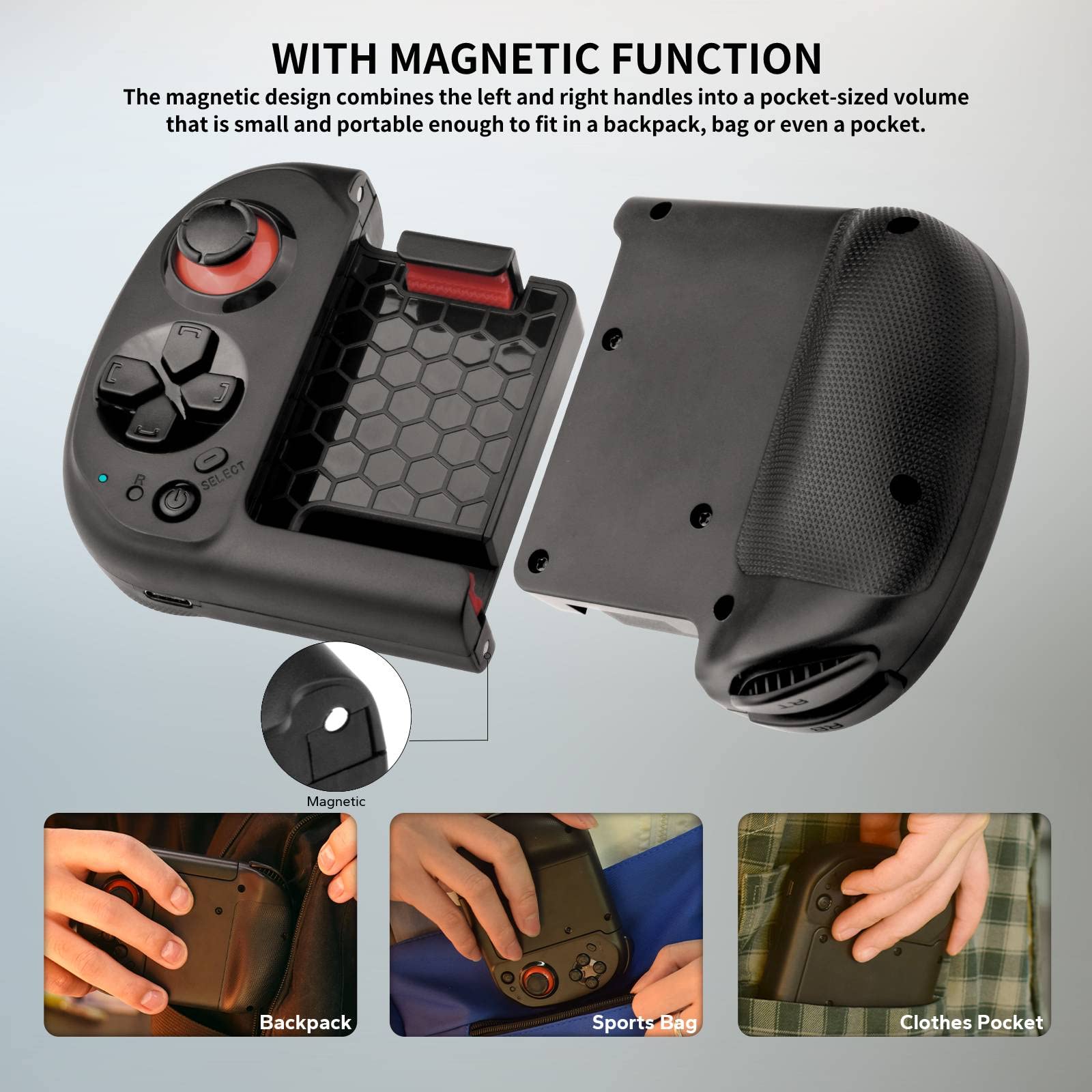 arVin Wireless Gaming Controller for iPhone, iOS, Android, Samsung Galaxy Wireless Gamepad Joystick Play Call of Duty Mobile, Genshin Impact, Minecraft, Diablo Immortal