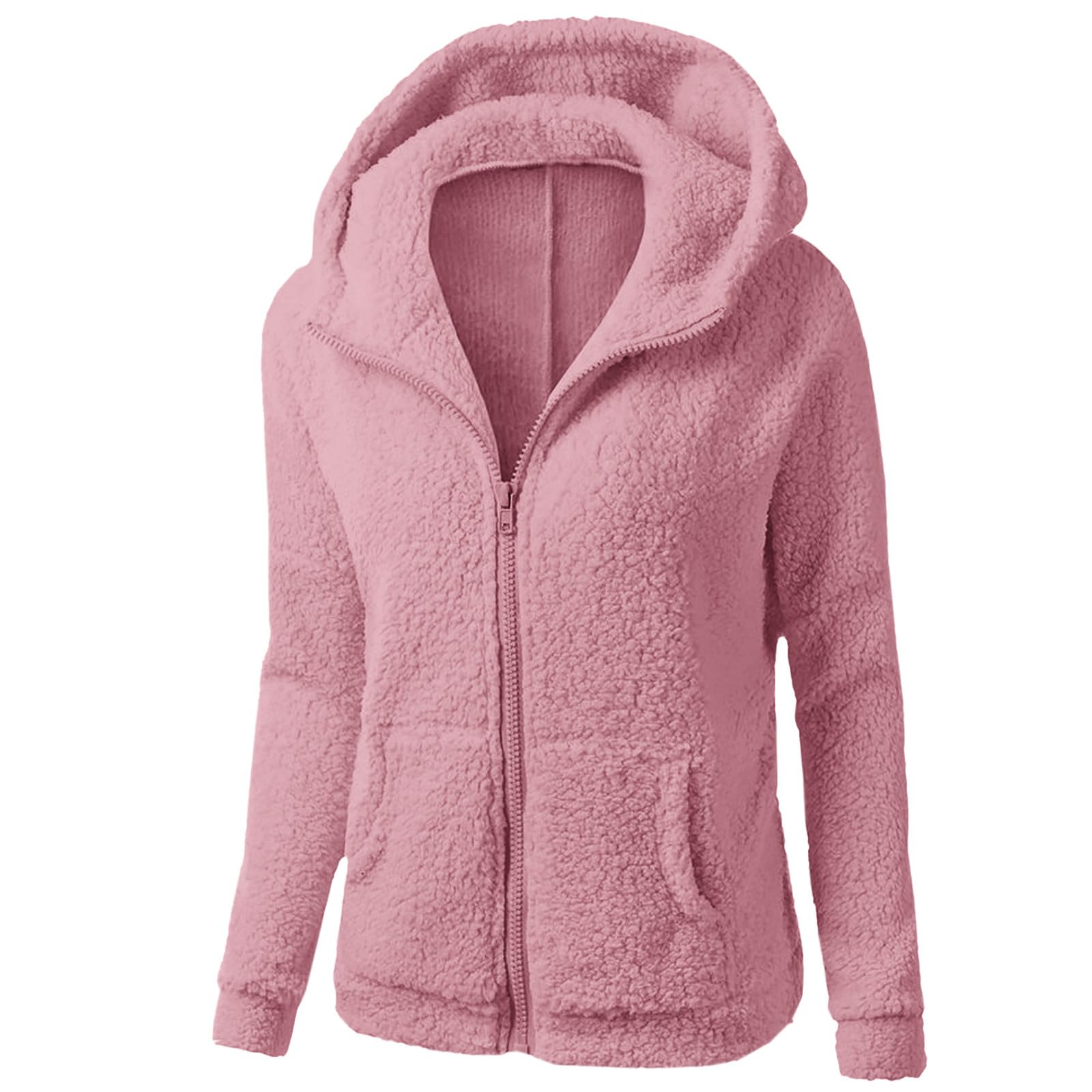 Lastesso Womens Relaxed Size Hoodies Winter Warm Fuzzy Sweatshirt Casual Long Slleve Jackets with Pockets