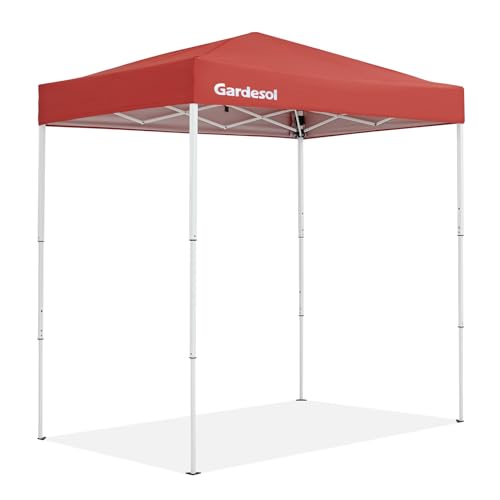 Gardesol 6'x4' E-Z Pop Up Outdoor Portable Canopy Tent with Carry Bag and White Frame, UV-Protected - Red