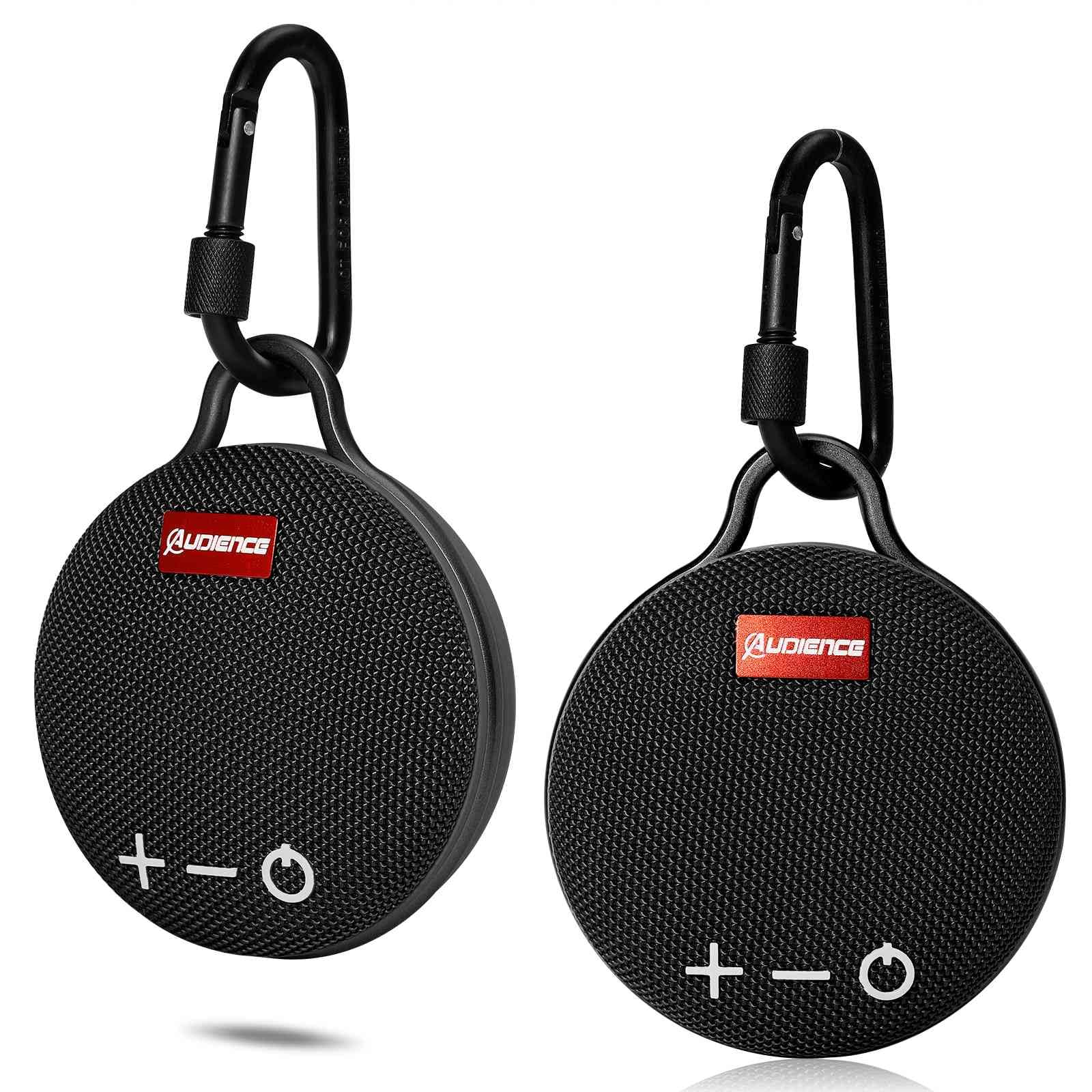 UrbanX Audience Series IPX7 Bluetooth Waterproof Speaker with Clip, 20H Playtime, Compact Speaker with Big Sound, Punchy Bass, Wireless for Lenovo K10 Note & Beach, Pool, Boat, Biking Black 2 Pack
