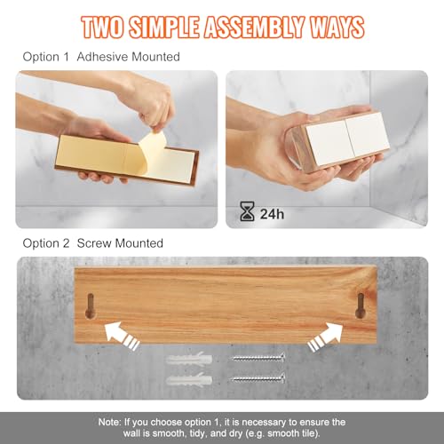 VEVOR Magnetic Knife Holder 10", Enhanced Strong Magnet, No Drilling Knife Strips Organizer for Wall, Multifunctional Storage Acacia Wood Knives Rack Kitchen Bar Knives Christmas Crafts Xmas Gift