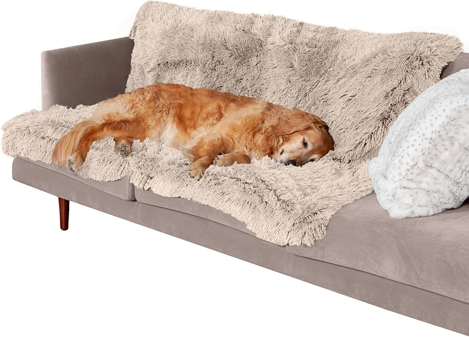 Pet Blanket, 32x40, Soft Reversible Sherpa Dog and Cat Blanket, Machine Washable, Plush, Warm and Cozy Faux Fur Blanket, Puppy Bed Cover, for Crate, Sofa, Car, Medium, Fluffy Gray
