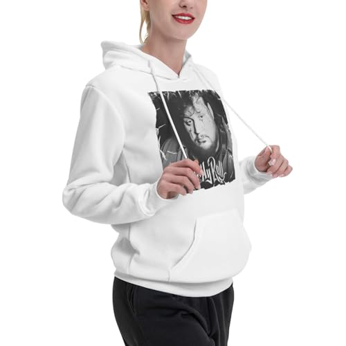 DAZULI American Jelly Singer Roll Hoodie,Women'S Hoodies Long Sleeve Shirt Top,3d Print Thick Clothing Sweaters T-Shirts,Pullover Hoodie Outfits X-Small White