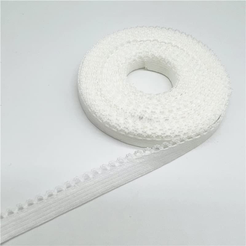 KENTUCKIZ 5 Yards 10Mm Lace Elastic Ribbon Fold Over Spandex Elastic Band for Sewing Lace Trim Waist Band Garment Accessory - (Color: White/Size: 2 Yards)