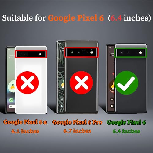 iBaove for Google Pixel 6 Case, Pixel 6 Case with 2 Pcs HD Screen Protector and Slide Camera Cover, Military Protection Shockproof with Ring Kickstand Case for Google Pixel 6, Black