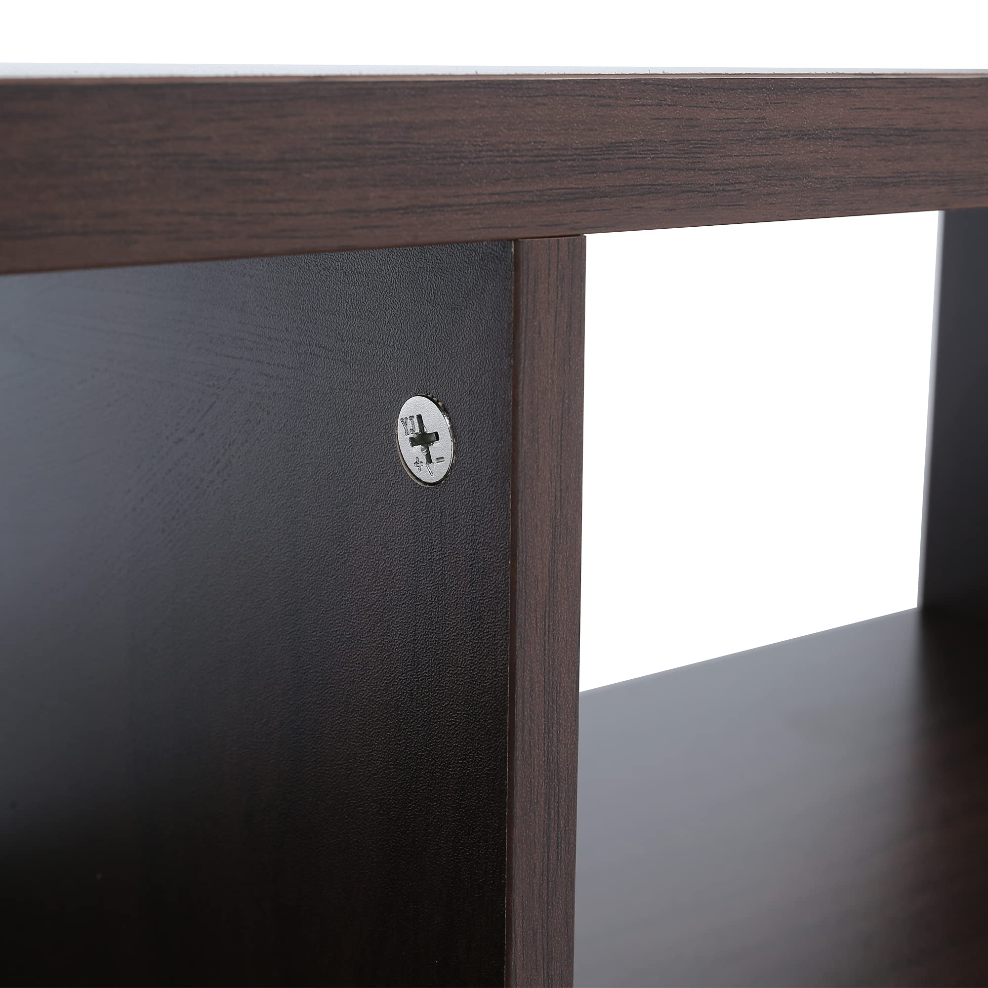 DHHU 60" Shallow, Modern Wall Mounted Floating TV Stand with 3 Open Compartments, Wooden Entertainment Center Media Console Storage Shelf, Holds up to 120 lbs, Walnut