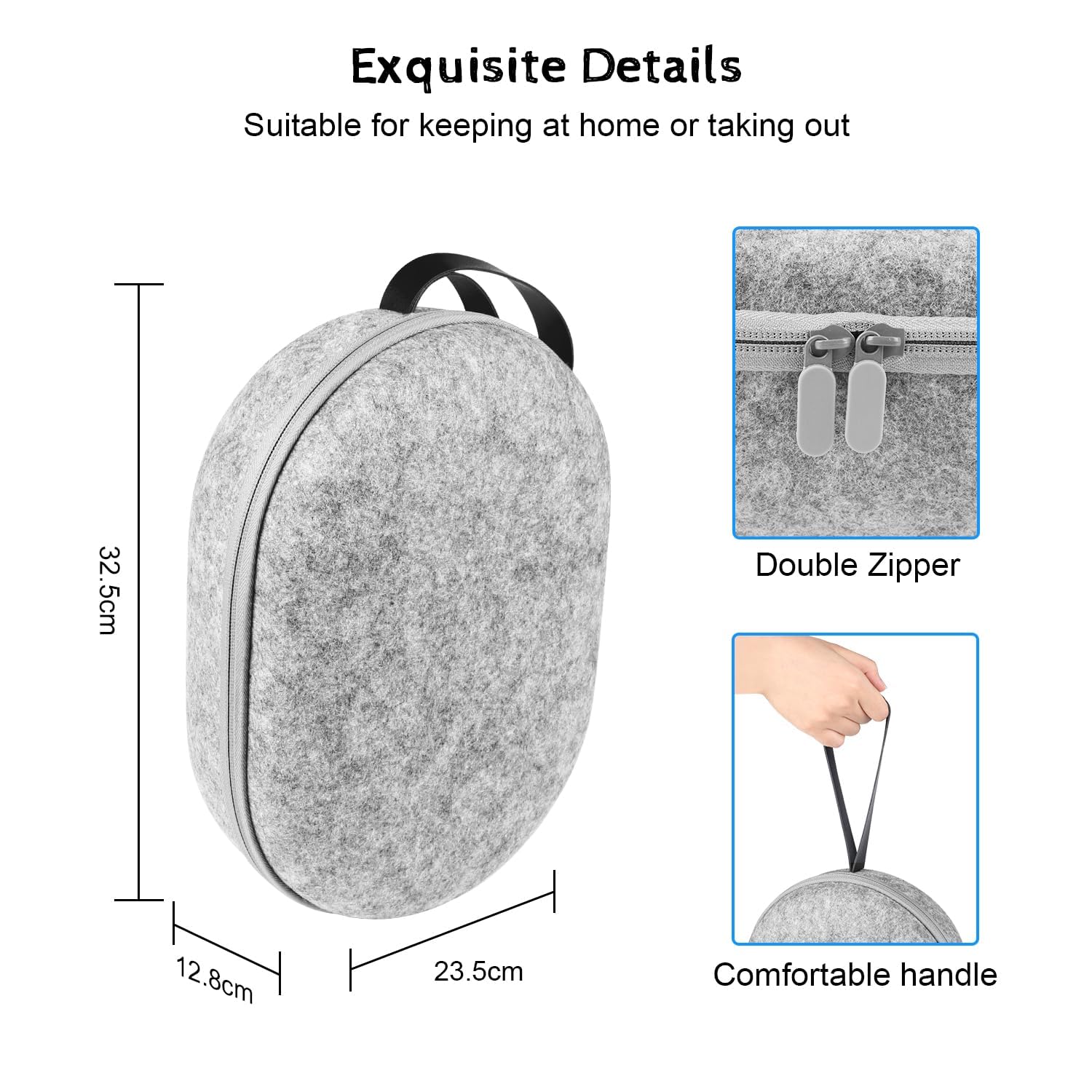 Tyasoleil Carrying Case, DESIGN for Apple Vision Pro, Meta Quest 3/3S, Handle Bag for Oculus Head Strap Touch Controller, Waterproof Portable Protection - Travel Pack Fit for Men Women (Grey)