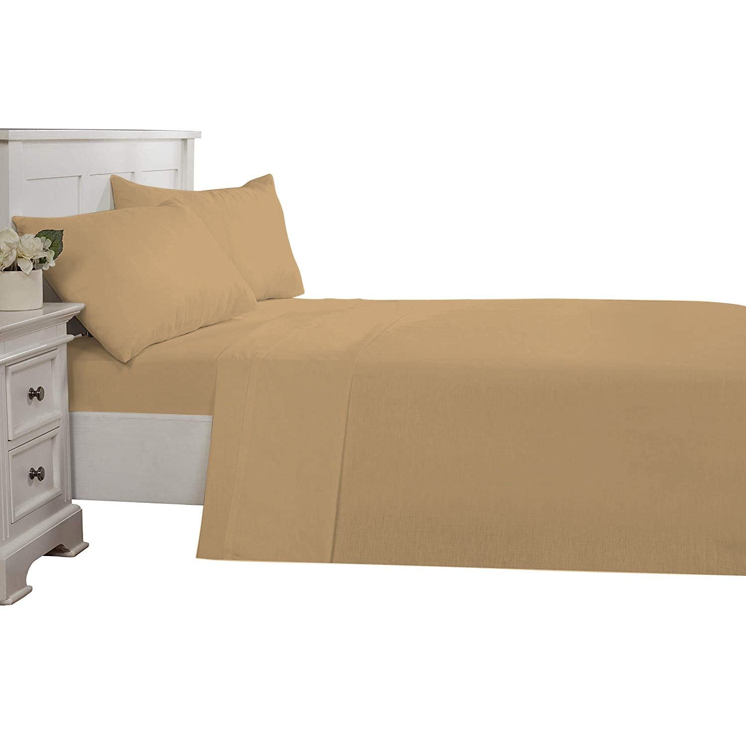 EgyptianSheets 6 Piece Bedding Sheet Set (Taupe) Full Size 8 Deep Pocket Bed Sheets 100% Egyptian Cotton, 1000 Thread Count