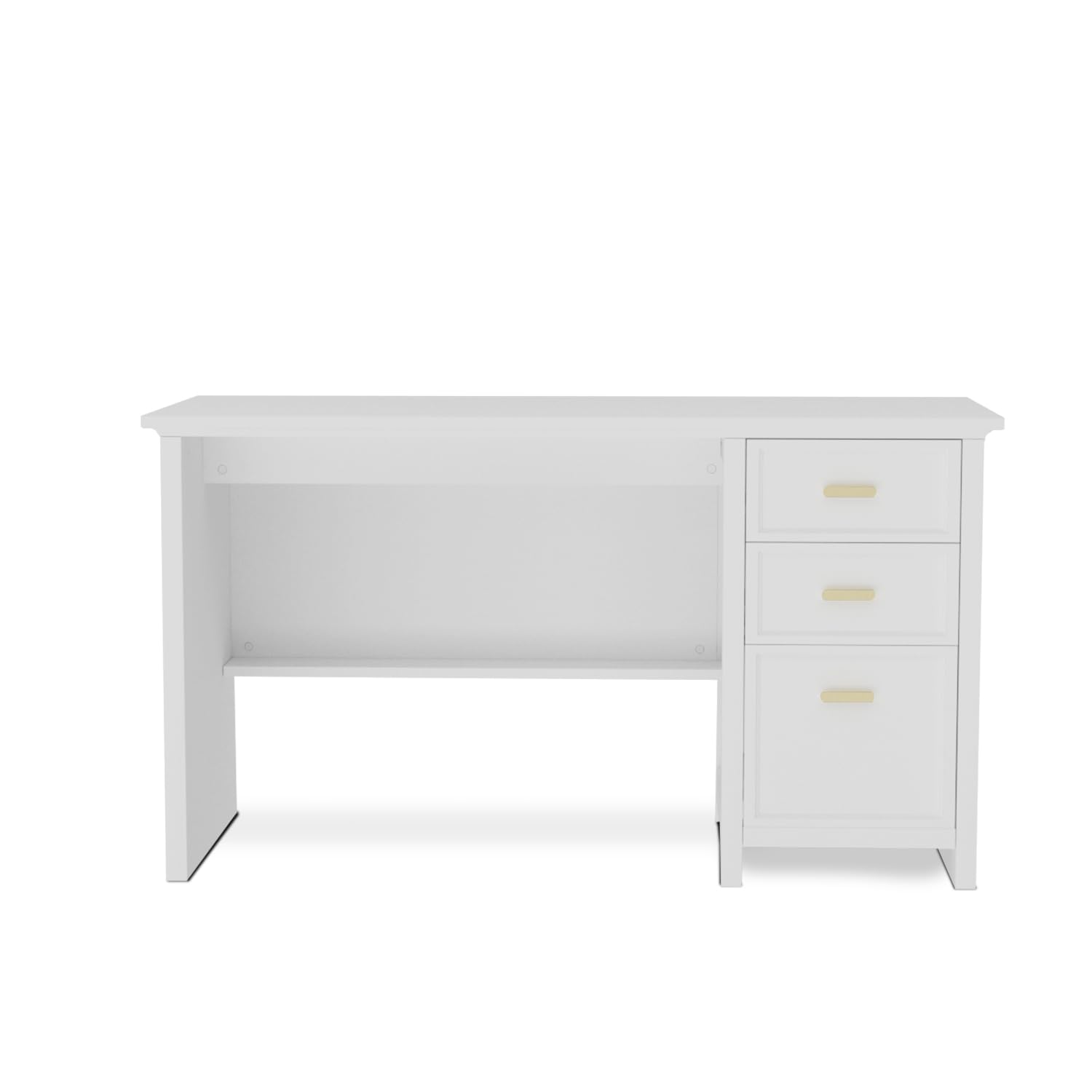 White Writing Desk with 3 Drawers - 47 inch Modern Home Office Computer Desk, Study Table PC Desk for Bedroom