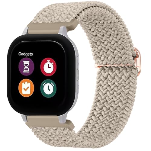 Meliya Bands for Gizmo Watch 3 2 1 / Gabb Watch, 20mm Quick Release Soft Nylon Sport Replacement Watch Strap for Verizon Gizmo Smart Watch 3 2 1 (Milk Tea)