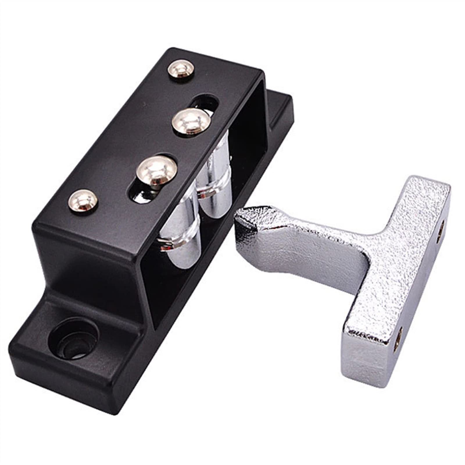 KmoNo Black Touch-Type Lock Double Roller Catch Cupboard Cabinet Door Latch Home Kitchen Tools 1Pcs
