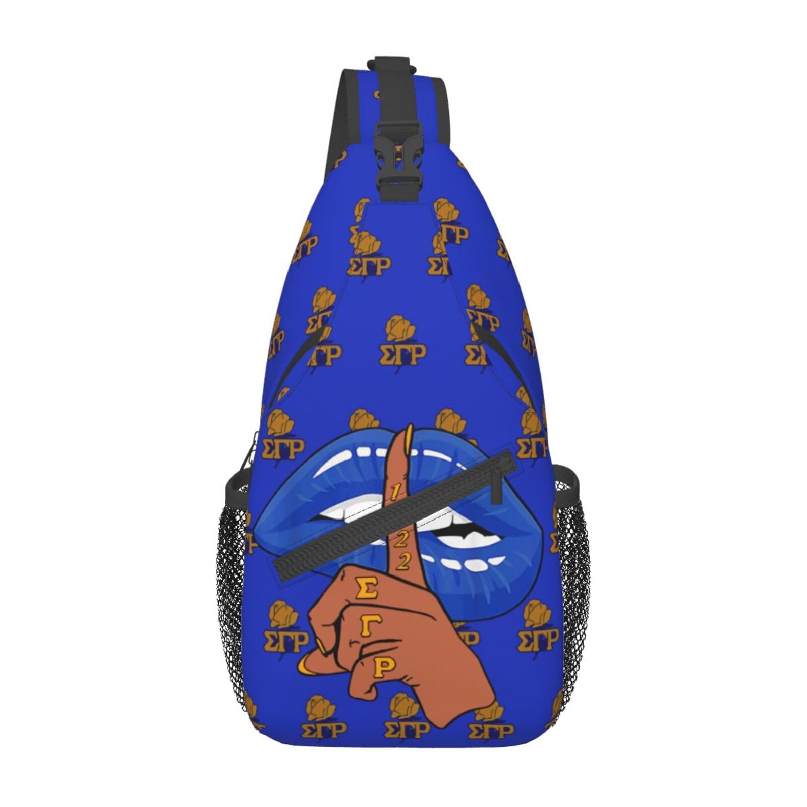 JIW Iaa Sigma Gamma Sling Bag for Women Rho Sorority Gifts Lightweight Crossbody Daypack with Adjustable Chest Bag for Sports Travel, Hiking