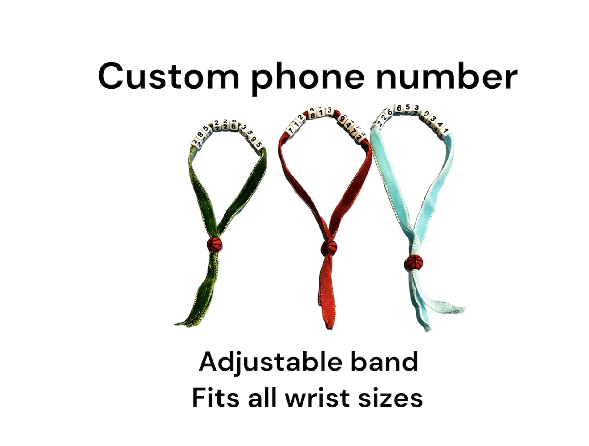 Emergency Custom phone number Bracelet for loved ones, 3 bracelets in a Pack, A Wristband for Boys and Girls with Phone Number for any age (Multi 4)