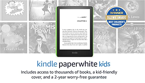 Kindle Paperwhite Kids (8 GB) β Made for reading - access thousands of books with Amazon Kids+, 2-year worry-free guarantee