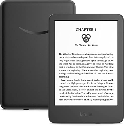 All-new Kindle (2022 release) – The lightest and most compact Kindle, now with a 6” 300 ppi high-resolution display, and 2x the storage - Black + 3 Months Free Kindle Unlimited (with auto-renewal)