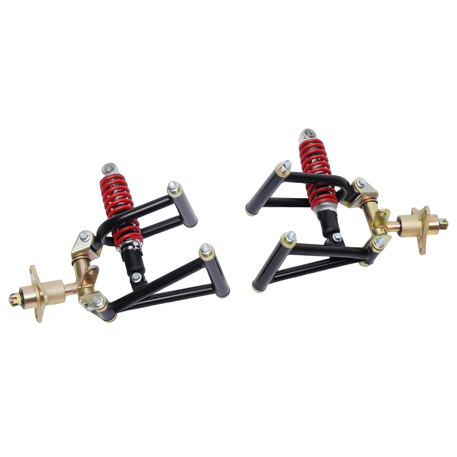 RIAHNEAH Front Suspension Arm Assembly Kit Upper/Lower Suspension Swingarm Assembly Suspension Shock Arm Upper&Lower Swingarm Steering Kit for DIY ATV Quad Bike Buggy Go Kart (220mm)