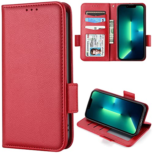 Compatible with Oppo Reno 6 Pro 5G Case,PU Leather Kickstand with Card Holders,Compatible with Oppo Reno6 Pro 5G PEPM00 CPH2249 Flip Magnetic Closure Protection Phone Wallet Cover Hong