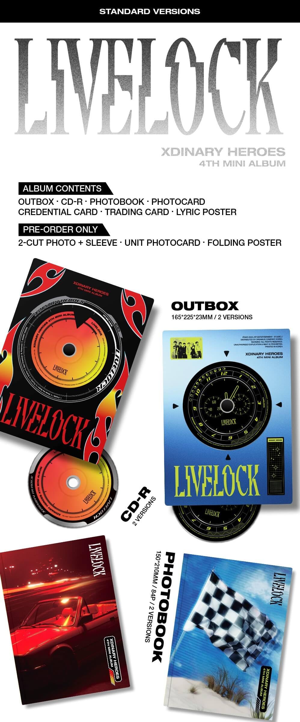 LiveLock Xdinary Heroes Album [Red Ver.]+Pre Order Benefits+BolsVos K-POP Inspired Digital Planner, Digital Sticker Pack (4th Mini Album)
