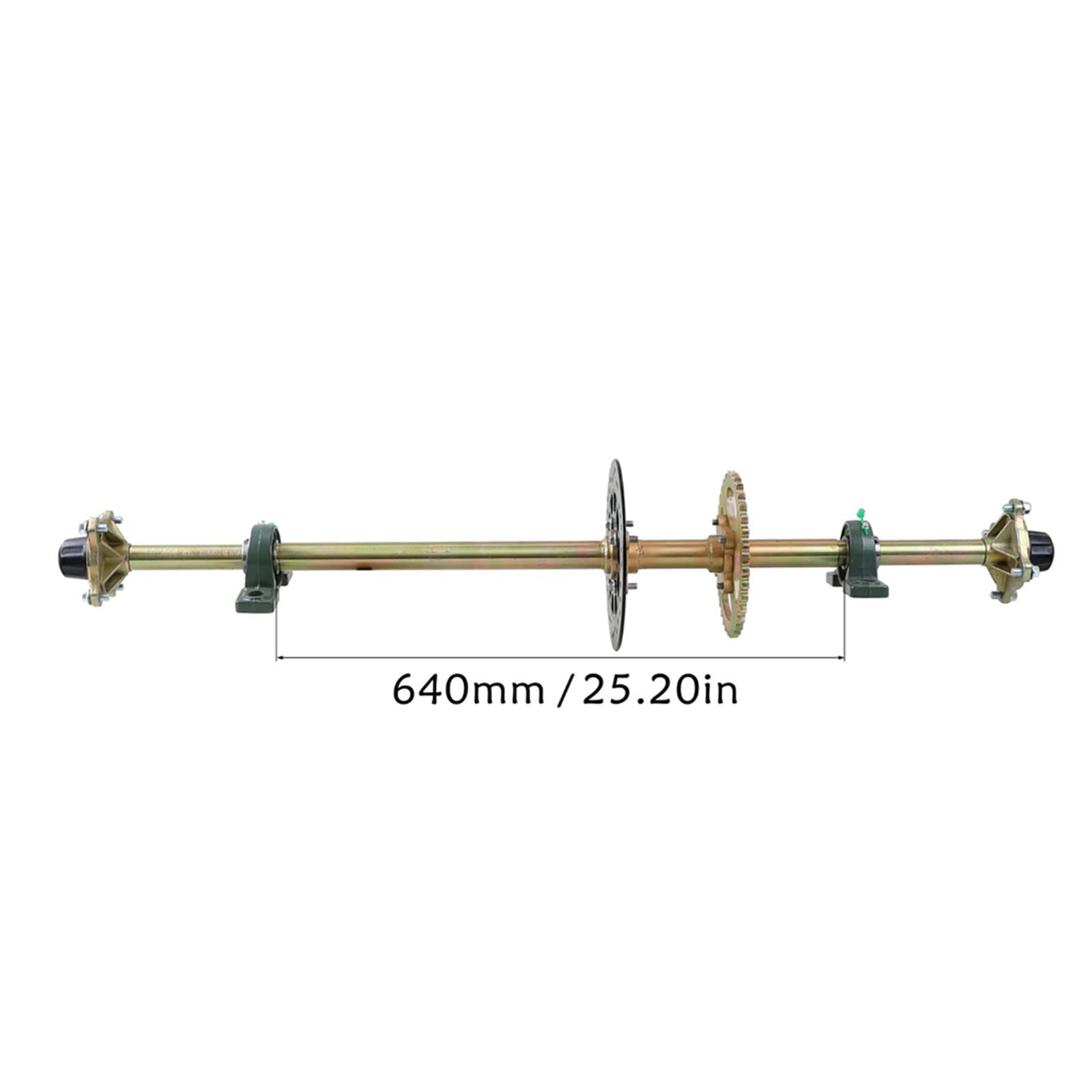DNYSYSJ 44" ATV Quad Go Kart Rear Live Axle Kit, With Chain Sprocket Brake Disc Pillow Block Wheel Hub For Go-Karting, Golf Carts, Atvs And Four-Wheelers.