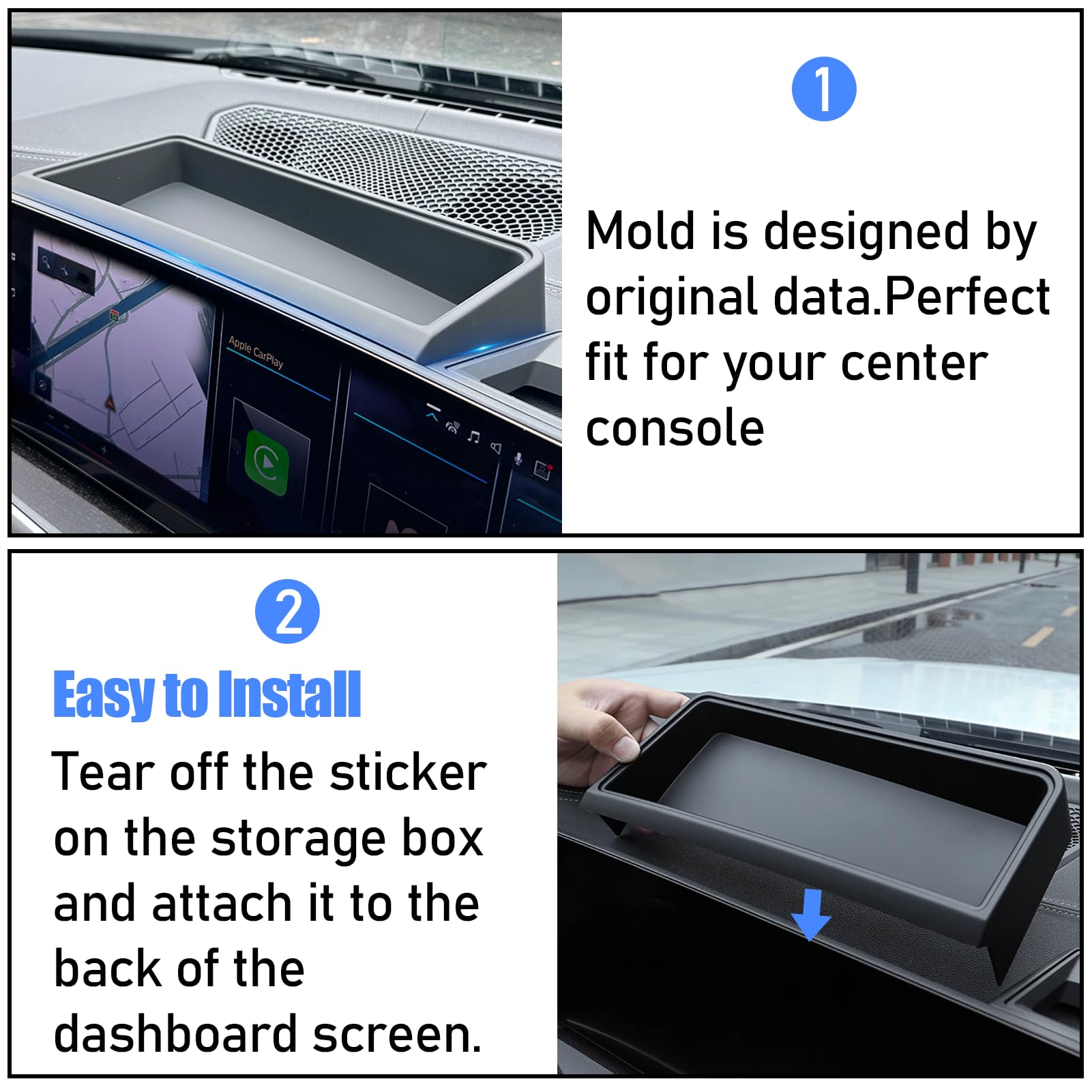Jaronx Compatible with BMW 3 4 Series Center Console Organizer, 12.3 inch Touch Screen Dash Console Organizer for 3' G20 2023-2024/4' G22 2024,for BMW Dashboard Tray