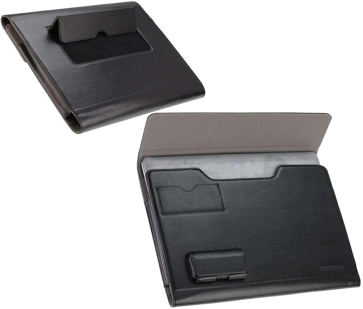 Broonel Black Leather Folio Case - Compatible with Dynabook Portégé X40L-K 14" Laptop