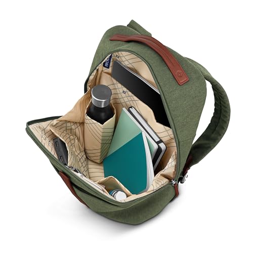 Samsonite Virtuosa Carry-On Travel Backpack with Padded Laptop Sleeve, Pine Green