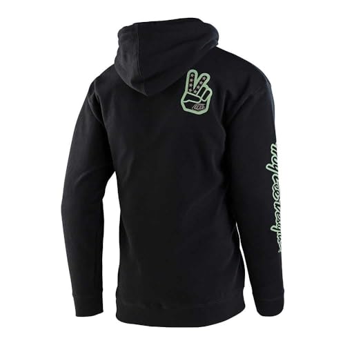 Troy Lee Designs Motocross/Bike Racing Zip Up Hoodie for Men, Peace Out Black, Medium