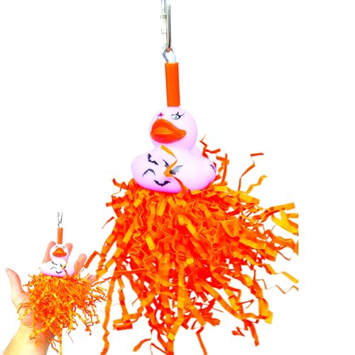 Bonka Bird Toys Halloween Ducks 8" x 3.50", Medium Parrot Chew Preen Spooky Cage Toy, Conure, Quaker, Cockatiel, and Similar (2958 Bat Duck)