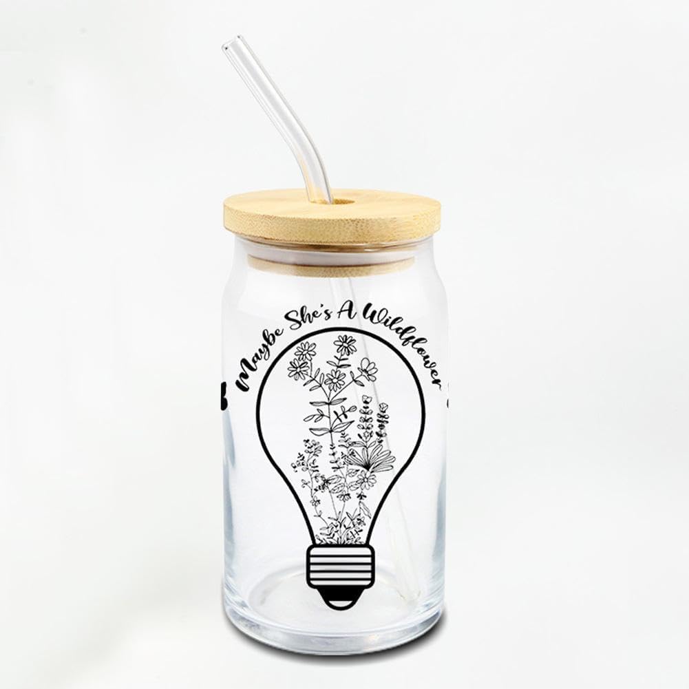 Flower UV DTF Transfer Sticker Waterproof UV DTF Cup Wrap Rub on Transfer Stickers Decals for Glass Cups Coffee Cup Crafting Furniture Iron-on Transfers