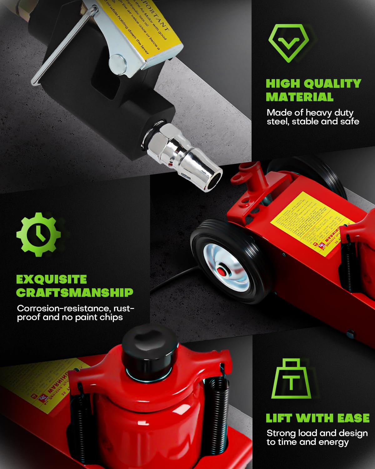 SCITOO Heavy Duty 35 Ton Air/Hydraulic Floor Jack Farm Vehicles Trucks Power Lift Auto Repair Tool
