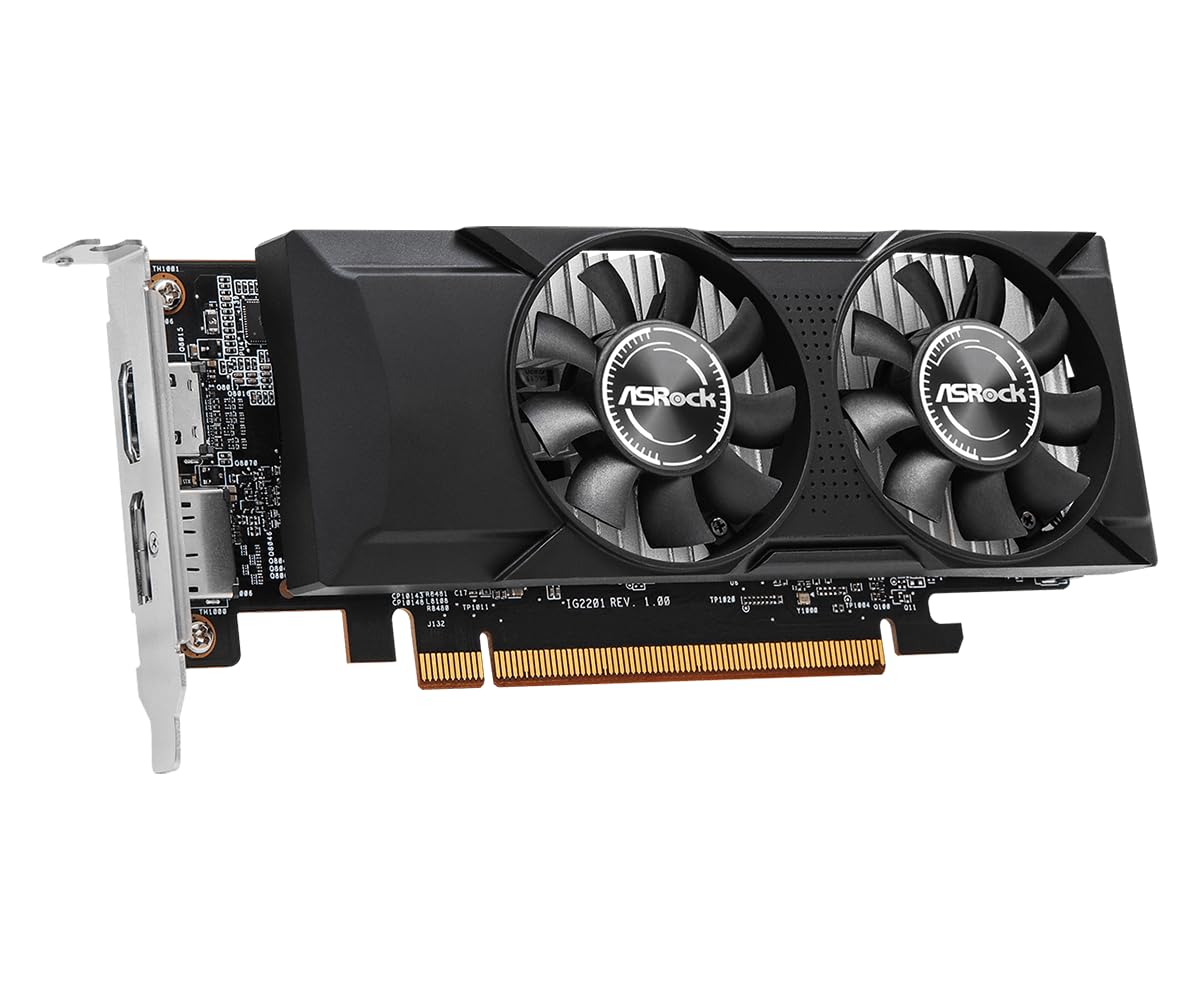 ASRock Low Profile Arc A310 4GB GDDR6 PCI Express 4.0 ITX Video Card A310 LP 4G 64-bit 0dB Silent Cooling Super Alloy Graphics Card 7680 x 4320 450W 15.5 Gbps