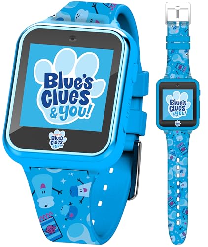 Accutime Blue’s Clues & You! Kids Smart Watch - Interactive Touchscreen with Games, Selfie Camera, Step Tracker, Alarm, and Printed Silicone Strap - Fits Wrists 5.5" to 8.0"
