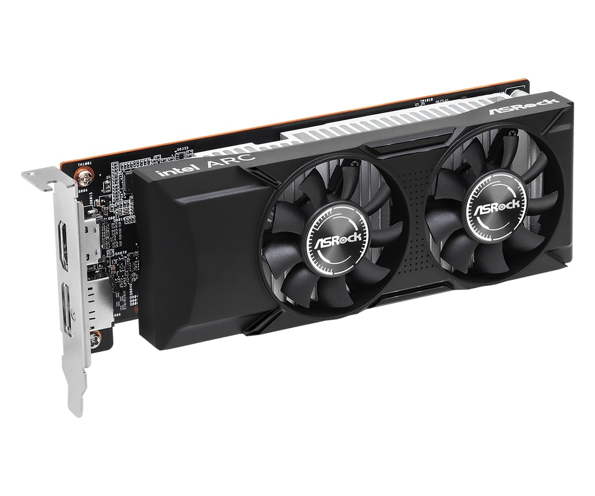 ASRock Low Profile Arc A310 4GB GDDR6 PCI Express 4.0 ITX Video Card A310 LP 4G 64-bit 0dB Silent Cooling Super Alloy Graphics Card 7680 x 4320 450W 15.5 Gbps