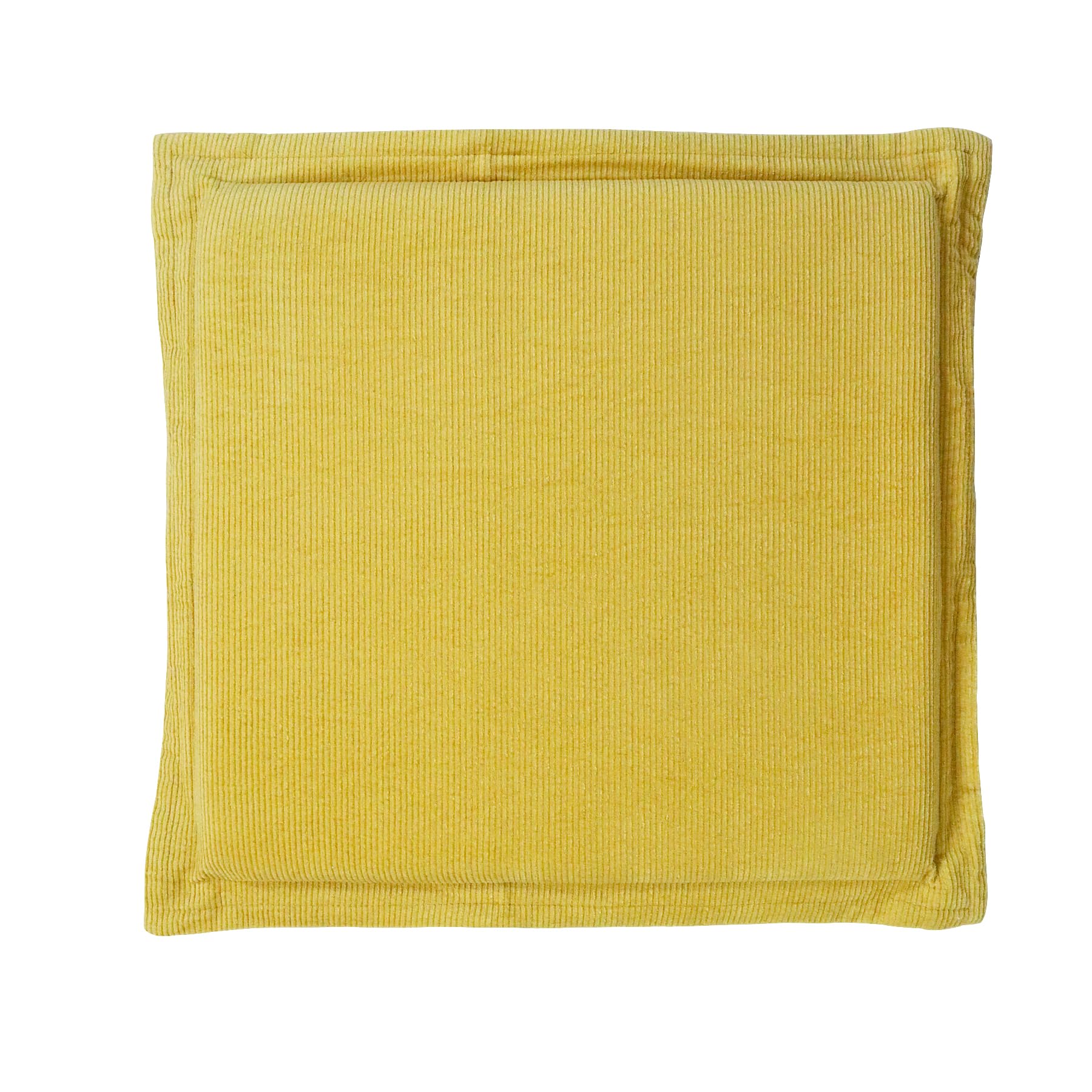 Lemfux Yellow Square Chair Cushion, 18x18x1.5 - Memory Foam Seat Cushion with Soft Cotton Corduroy Cover | Thick, Durable & Modern Design for Office, Kitchen, Dining Room, Indoor & Outdoor Use, 1PC