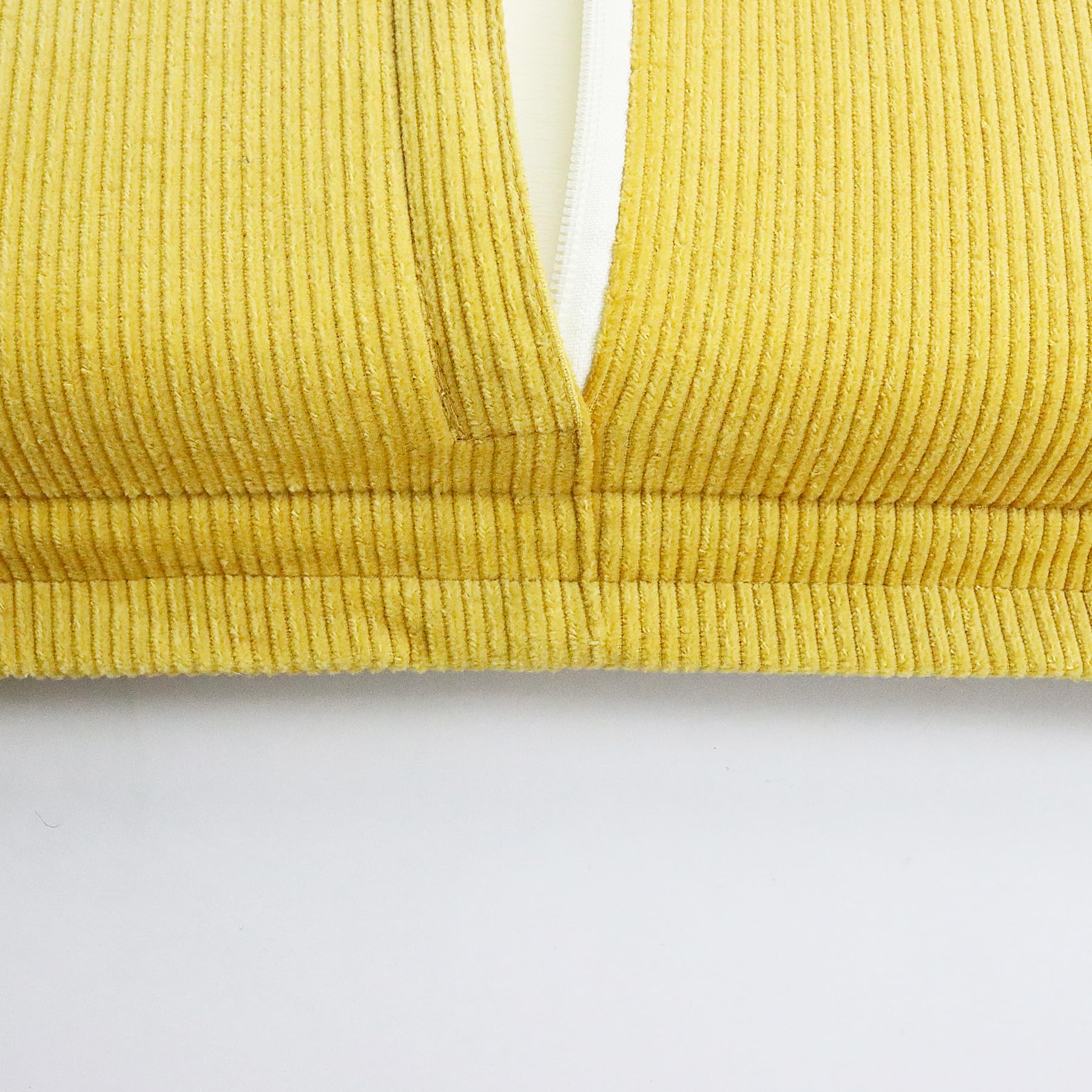 Lemfux Yellow Square Chair Cushion, 18x18x1.5 - Memory Foam Seat Cushion with Soft Cotton Corduroy Cover | Thick, Durable & Modern Design for Office, Kitchen, Dining Room, Indoor & Outdoor Use, 1PC